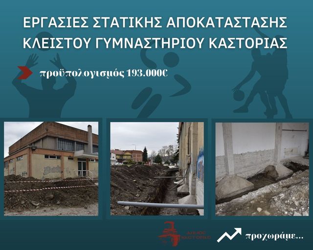 Εργασίες στατικής αποκατάστασης στο Κλειστό Γυμναστήριο Καστοριάς ...